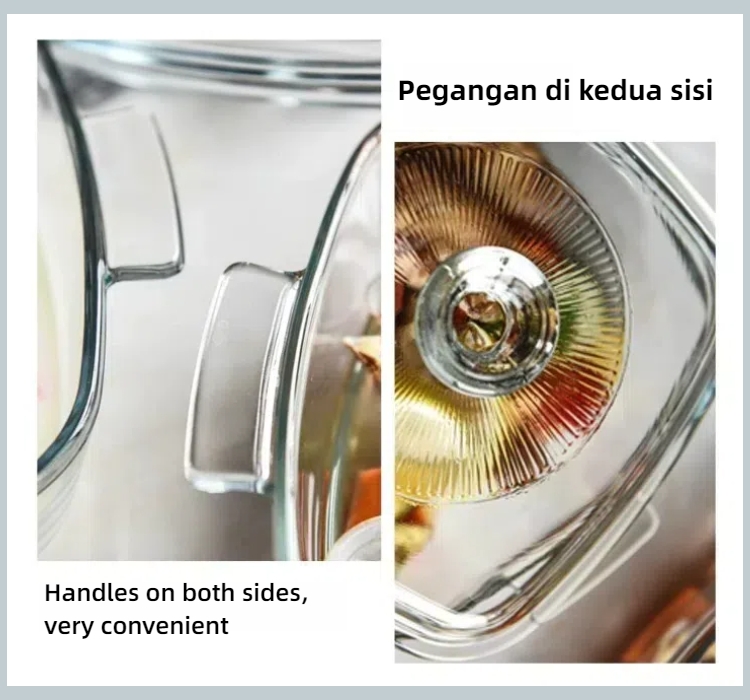Ready stock Tempered Glass Bowl Mangkuk hidang Kaca Serving with lid ...