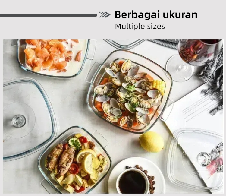 Ready stock Tempered Glass Bowl Mangkuk hidang Kaca Serving with lid ...