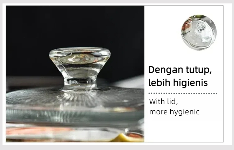 Ready stock Tempered Glass Bowl Mangkuk hidang Kaca Serving with lid ...
