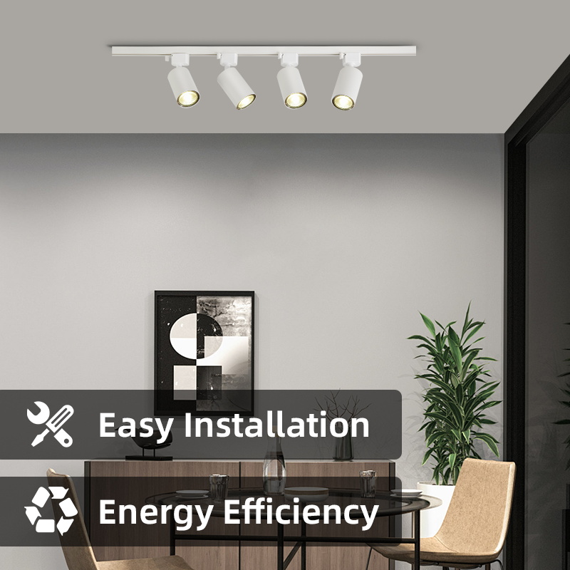 Led Track Light Set Replacable Bulb Spotlight Seiling Lamp Rail Lampu ...