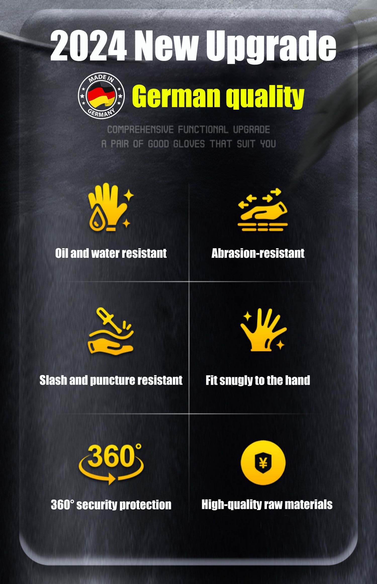 Multi-Purpose Glove heavy duty work 24 pairs of Black Nitrile coated ...