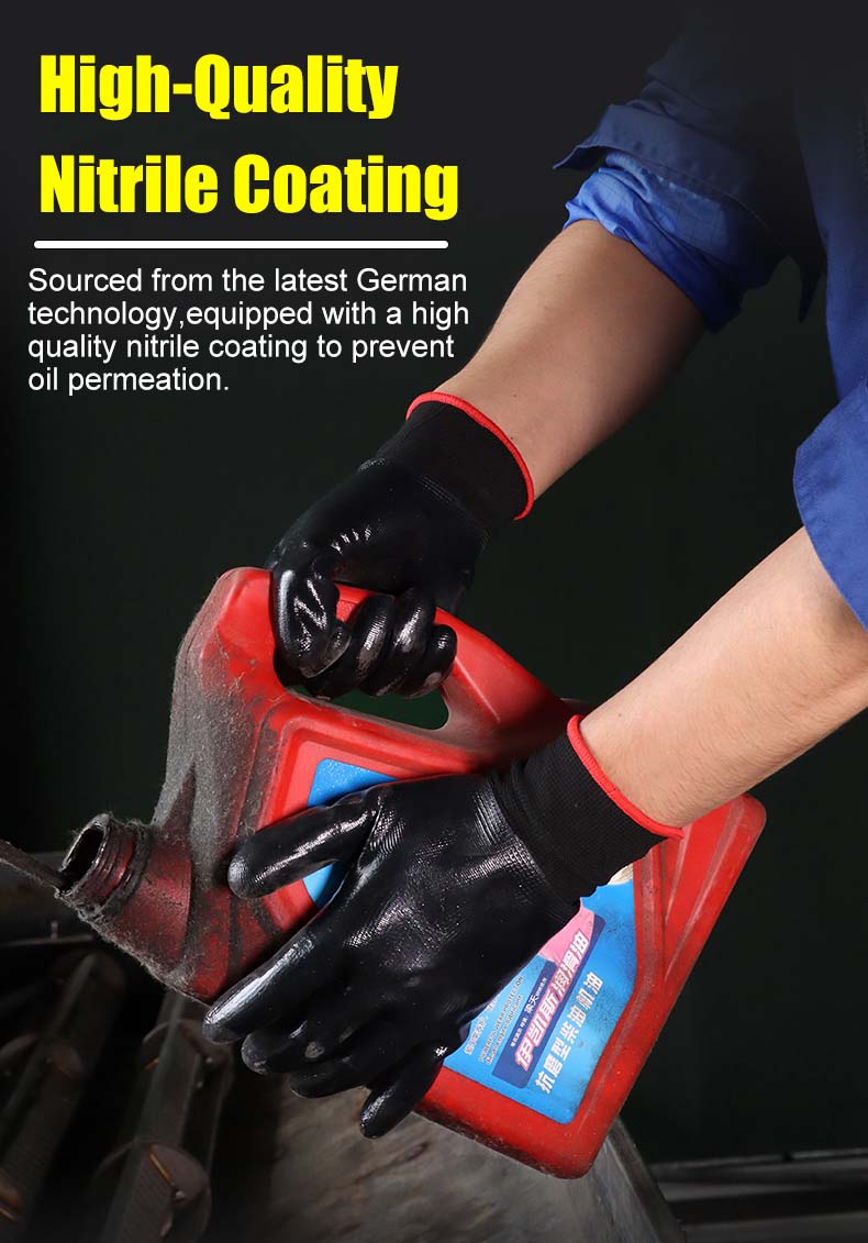 Multi-Purpose Glove heavy duty work 24 pairs of Black Nitrile coated ...