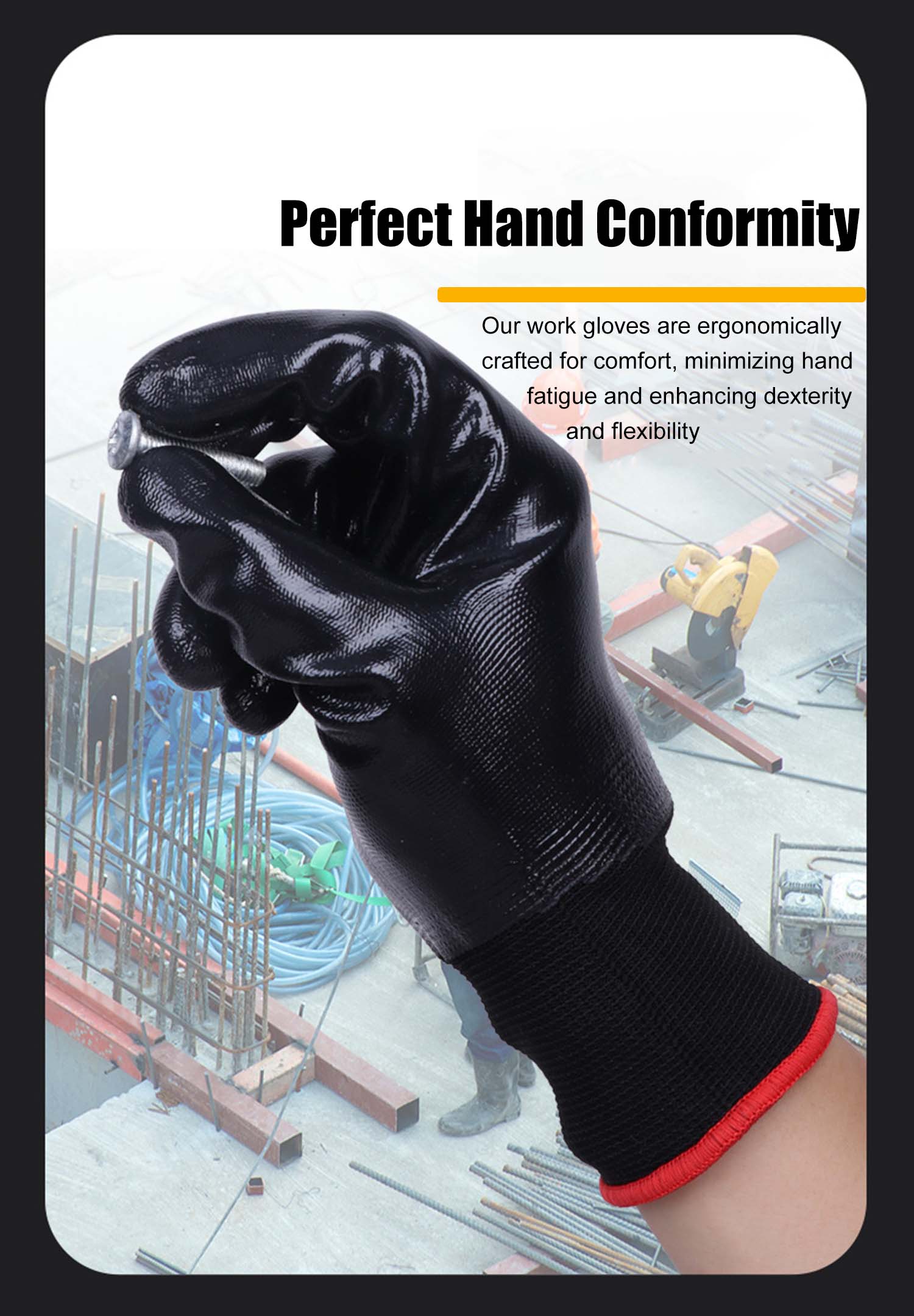 Multi-Purpose Glove heavy duty work 24 pairs of Black Nitrile coated ...