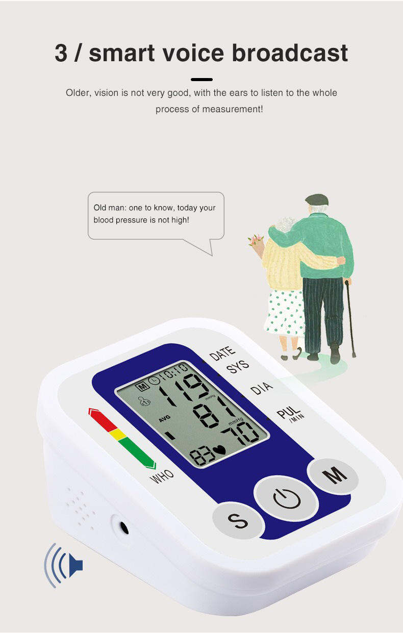 (1 year warranty) Sphygmomanometer Digital Display Heartbeat Blood ...