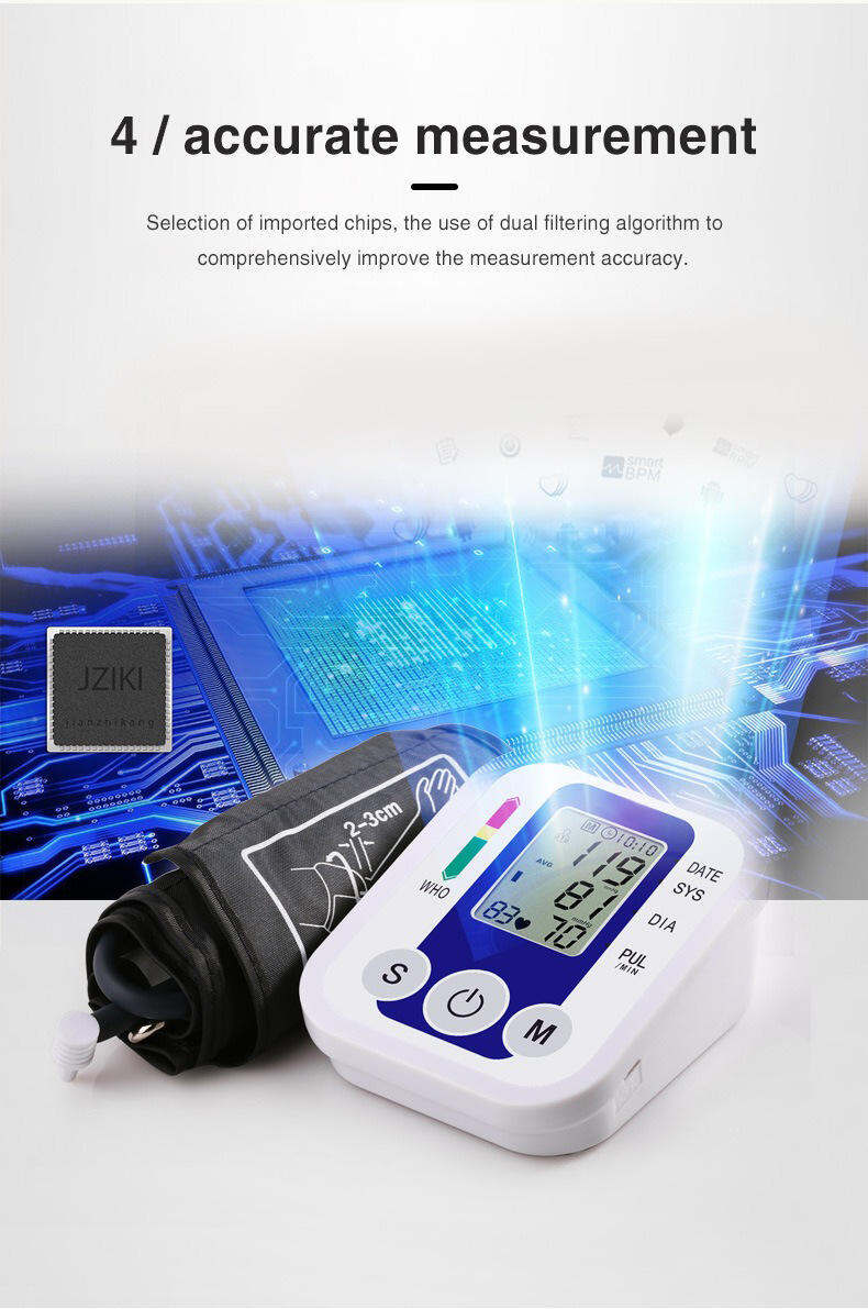 (1 year warranty) Sphygmomanometer Digital Display Heartbeat Blood ...