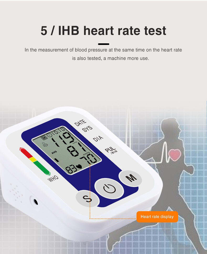 (1 year warranty) Sphygmomanometer Digital Display Heartbeat Blood ...