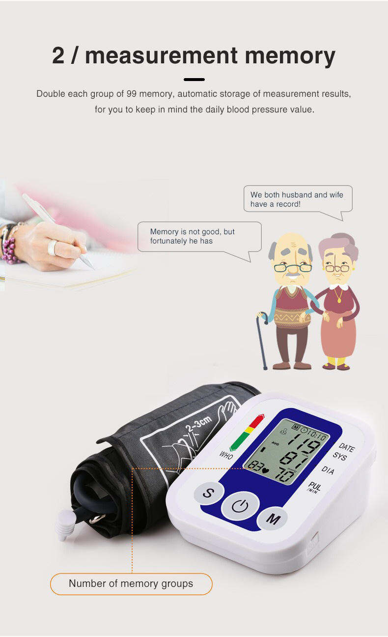 (1 year warranty) Sphygmomanometer Digital Display Heartbeat Blood ...