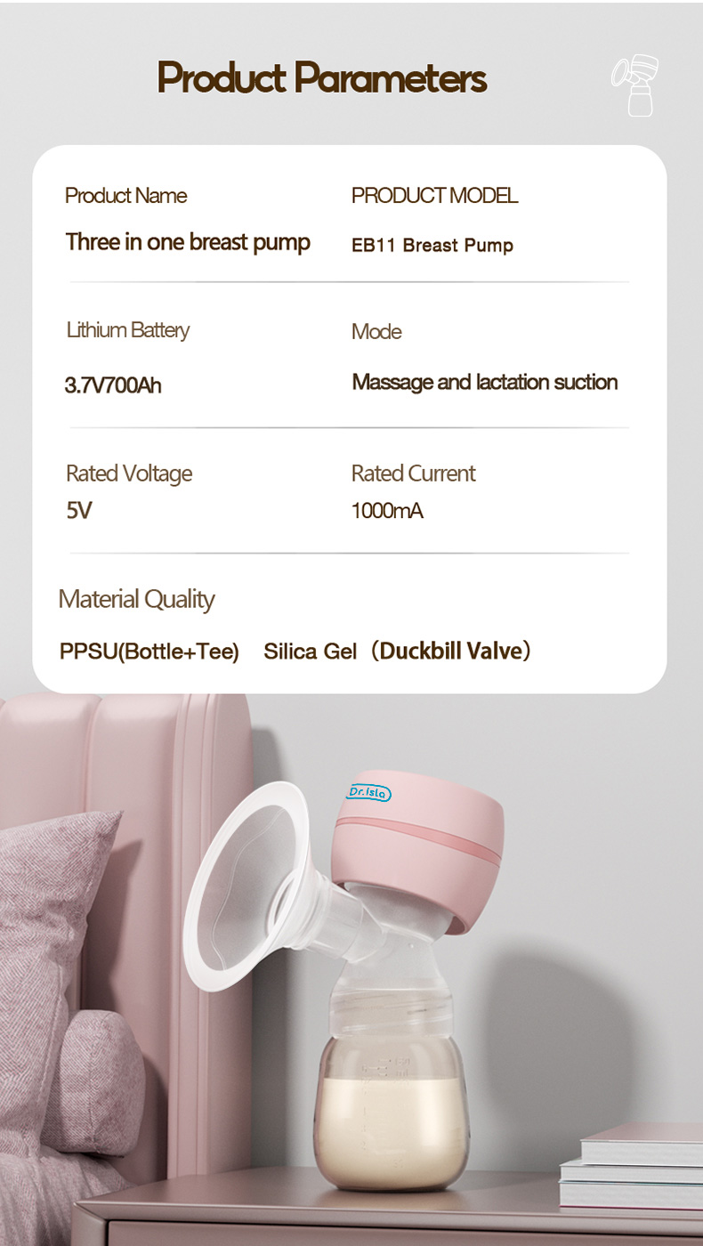 Dr.Isla Electric Breast Pump Handfree Portable Breast Pump Massager Painless Electric Pump ...
