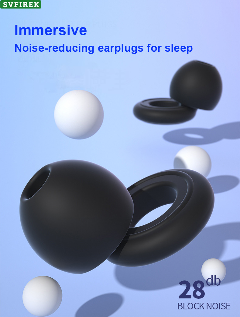 Sleeping Noise Reduction Earplugs Reusable Silicone Ear Plugs Sound ...