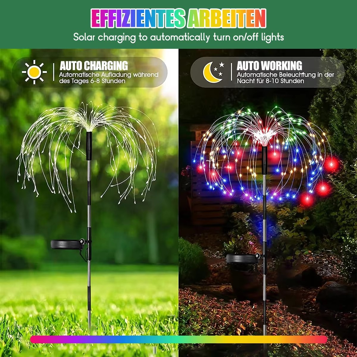 150LED lampu solar outdoor waterproof Fireworks Lights 8 Modes for ...