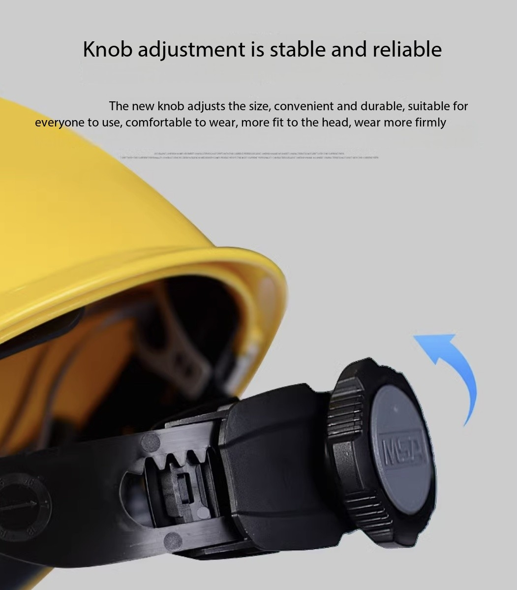 MSA 9111818 V-Gard Helmet PE light cyclone knitting（White, yellow ...