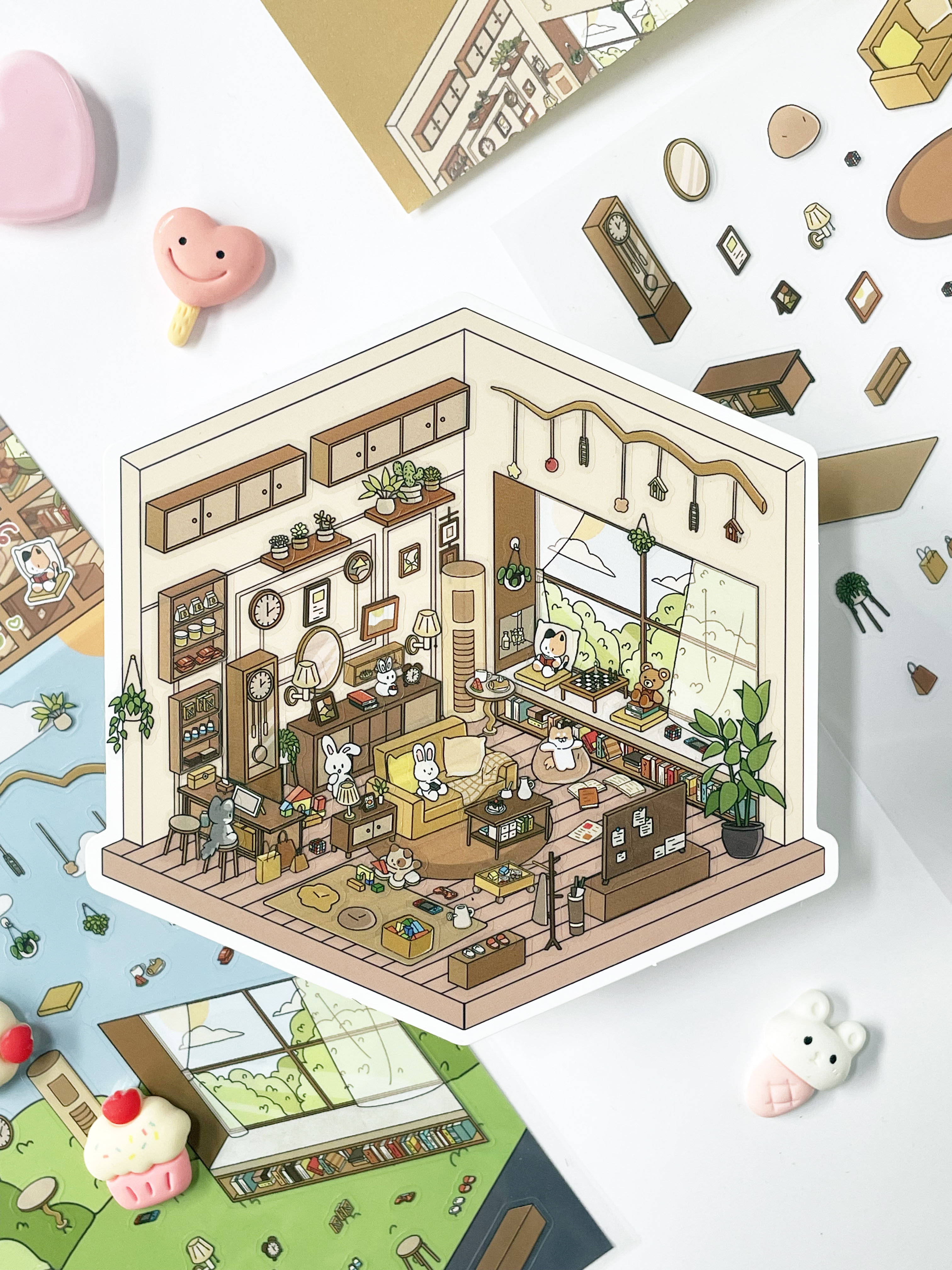 Idako 3D Stickers Miniature [Life Party Series] Ready Stock 3D ...