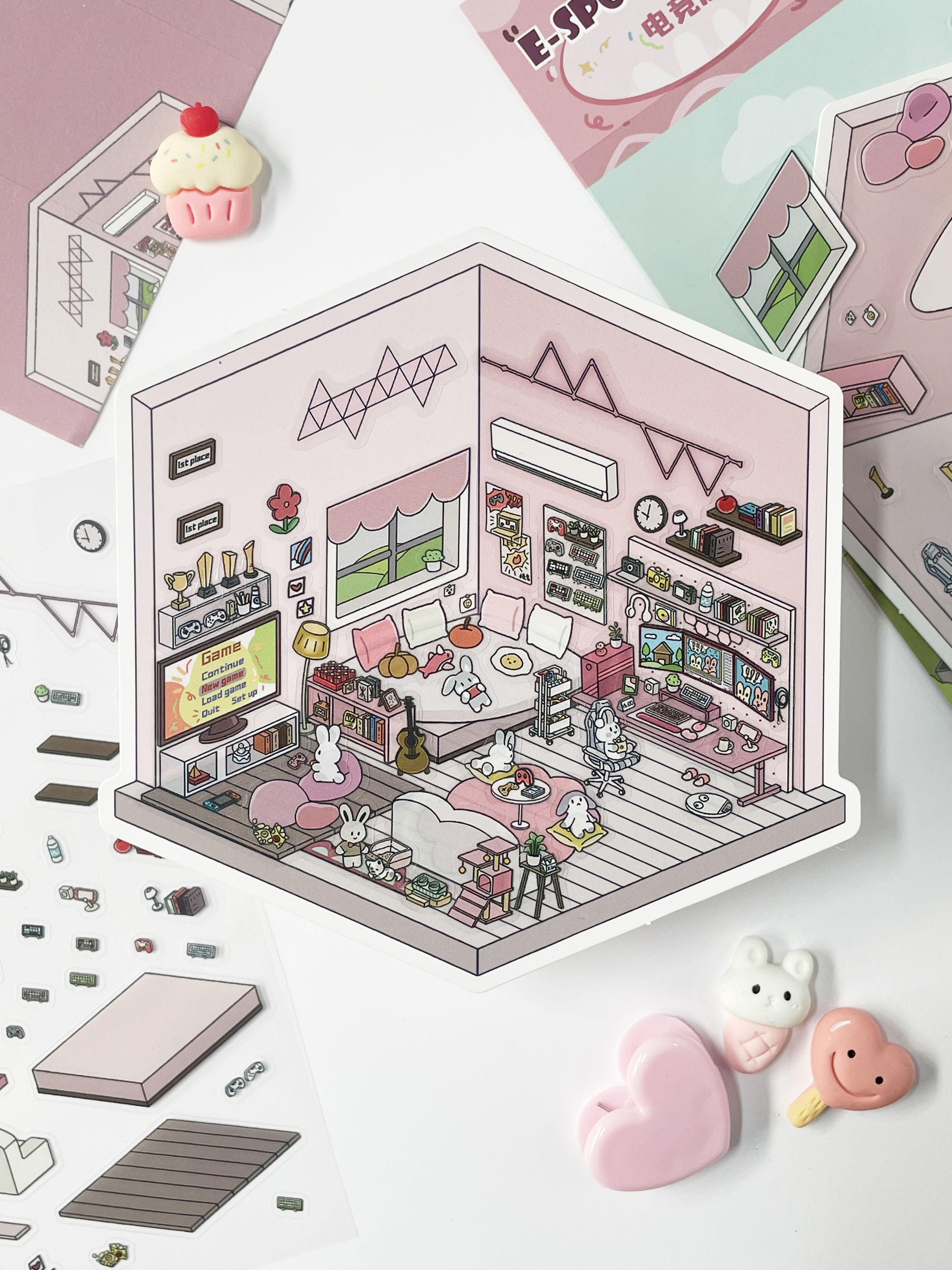 Idako 3D Stickers Miniature [Life Party Series] Ready Stock 3D ...