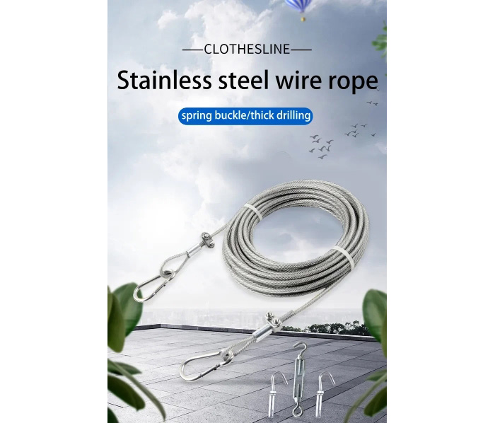 Plastic-coated steel wire clothesline thickened stainless steel outdoor ...