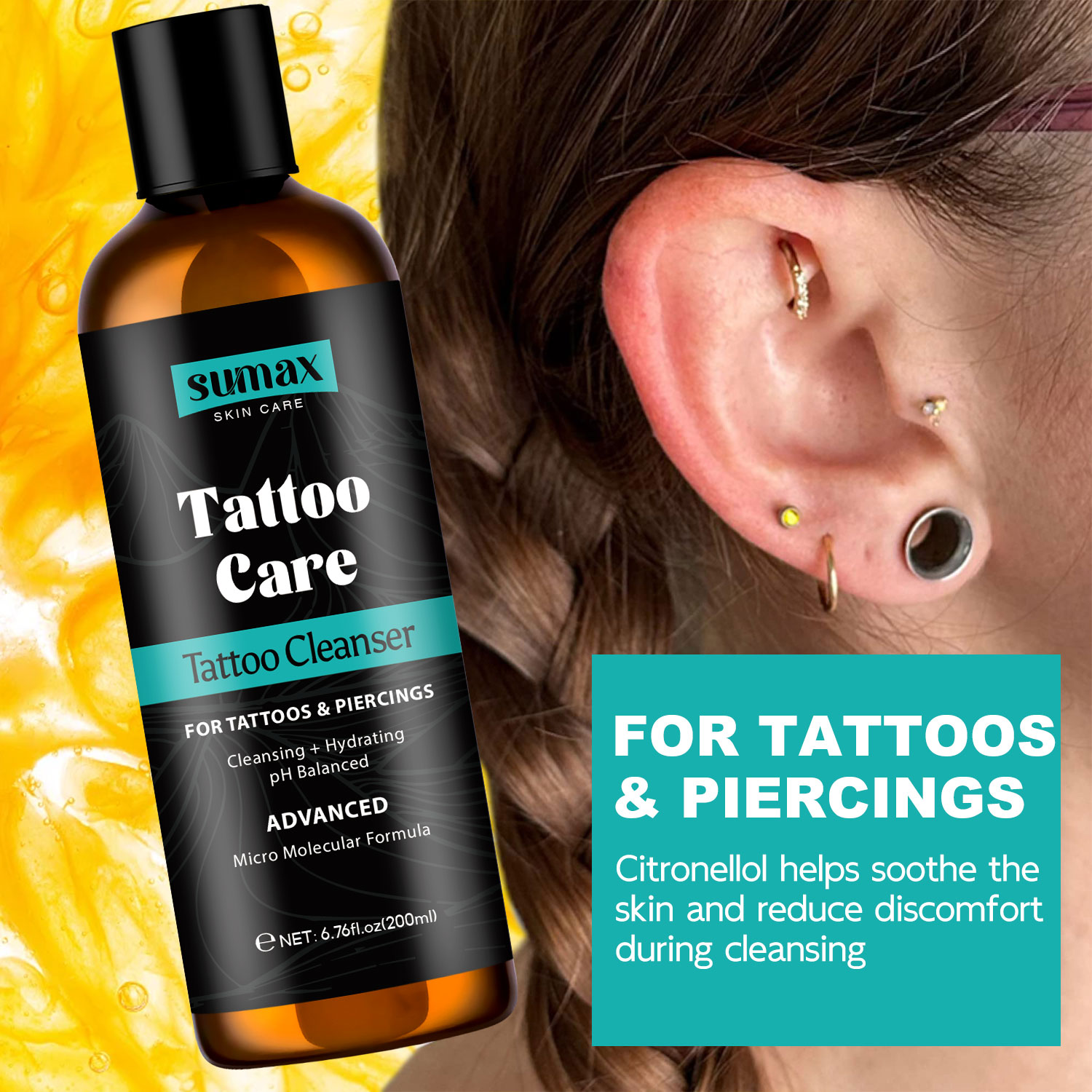 Tattoo Cleaning Fluid Quickly cleans tattoos without leaving residue ...