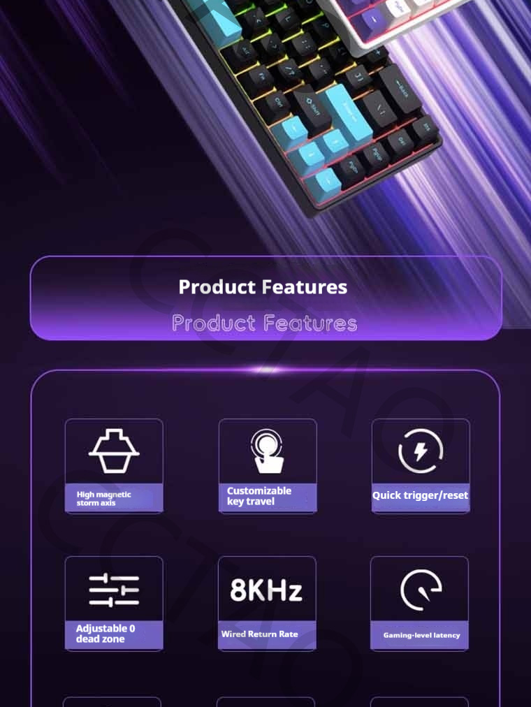 VTER Fighting 68 wired magnetic axis esports mechanical keyboard, 8k ...