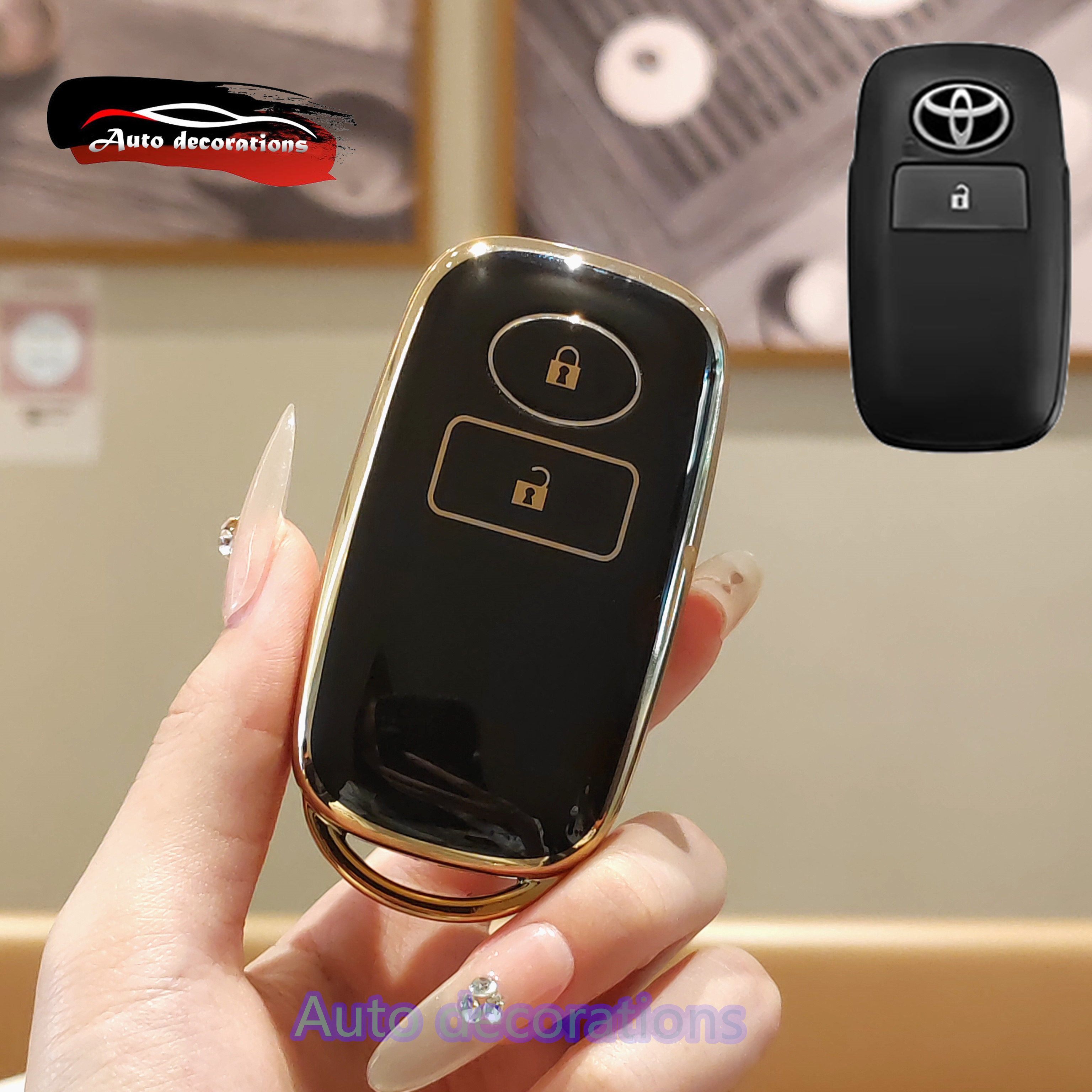 Toyota VELOZ 2021-2024/RAIZE car key cover gold edge Toyota VELOZ car ...