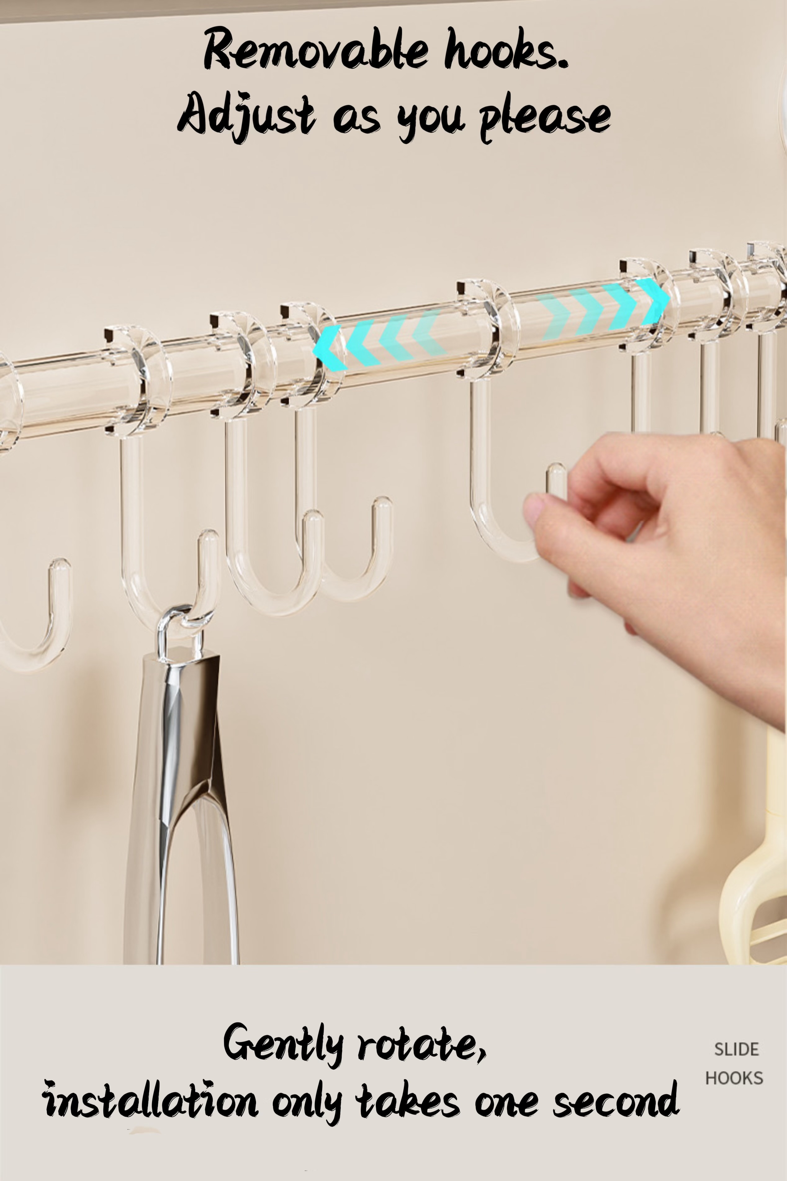 Suction Cup Kitchen Hanging Rack with Hooks No Punching Wall Mounted ...