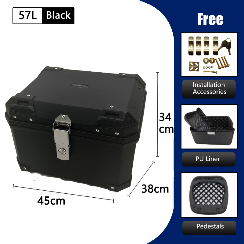 HNJ Top Box Motor Givi 36L/45L/57L Storage Motorcycle Stainless Steel ...