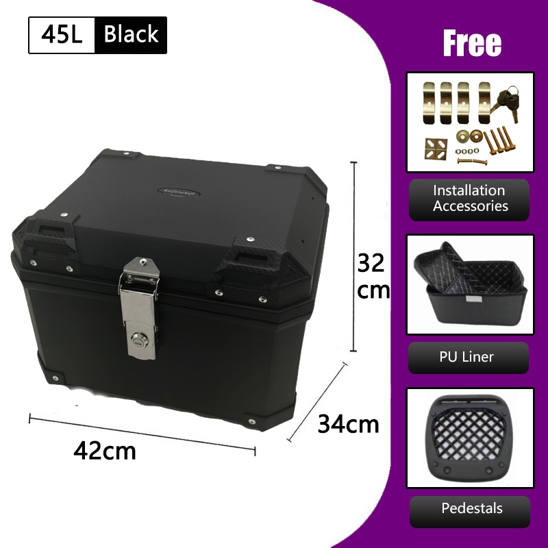 HNJ Top Box Motor Givi 36L/45L/57L Storage Motorcycle Stainless Steel ...