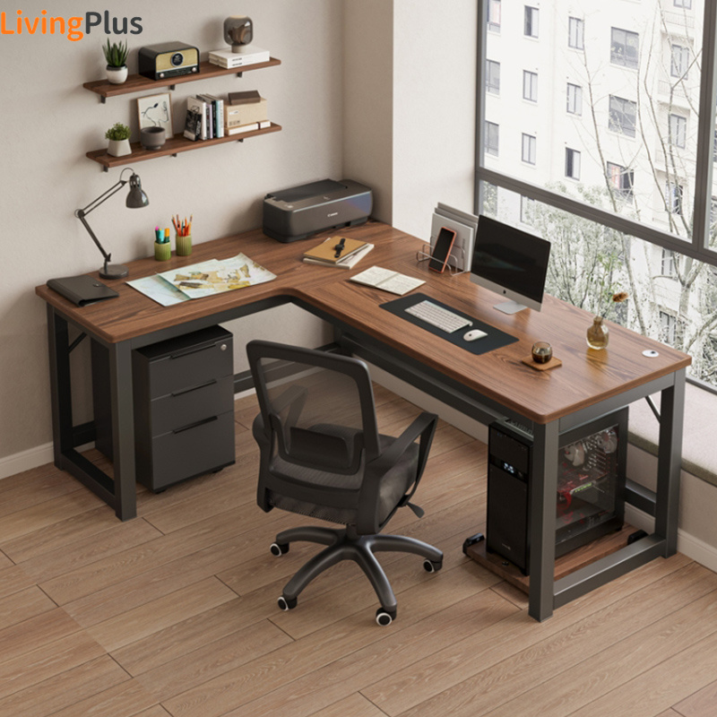 L Shape Table Carbon Fiber Office Table Meja Pejabat Computer Desk Meja ...