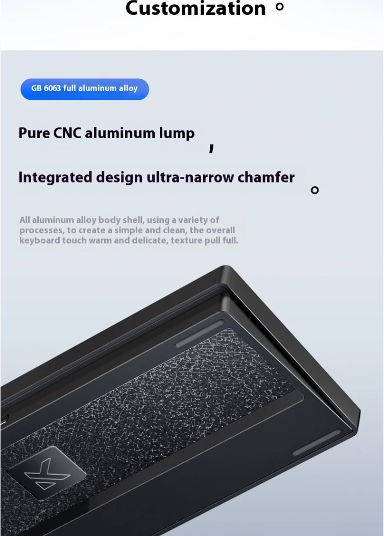 MCHOSE KX75 three mode aluminum alloy customized mechanical keyboard ...