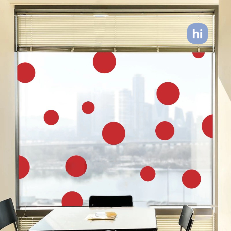 HI HOMES Christmas Polka Dot round Glass Window Stickers New Year's Day ...