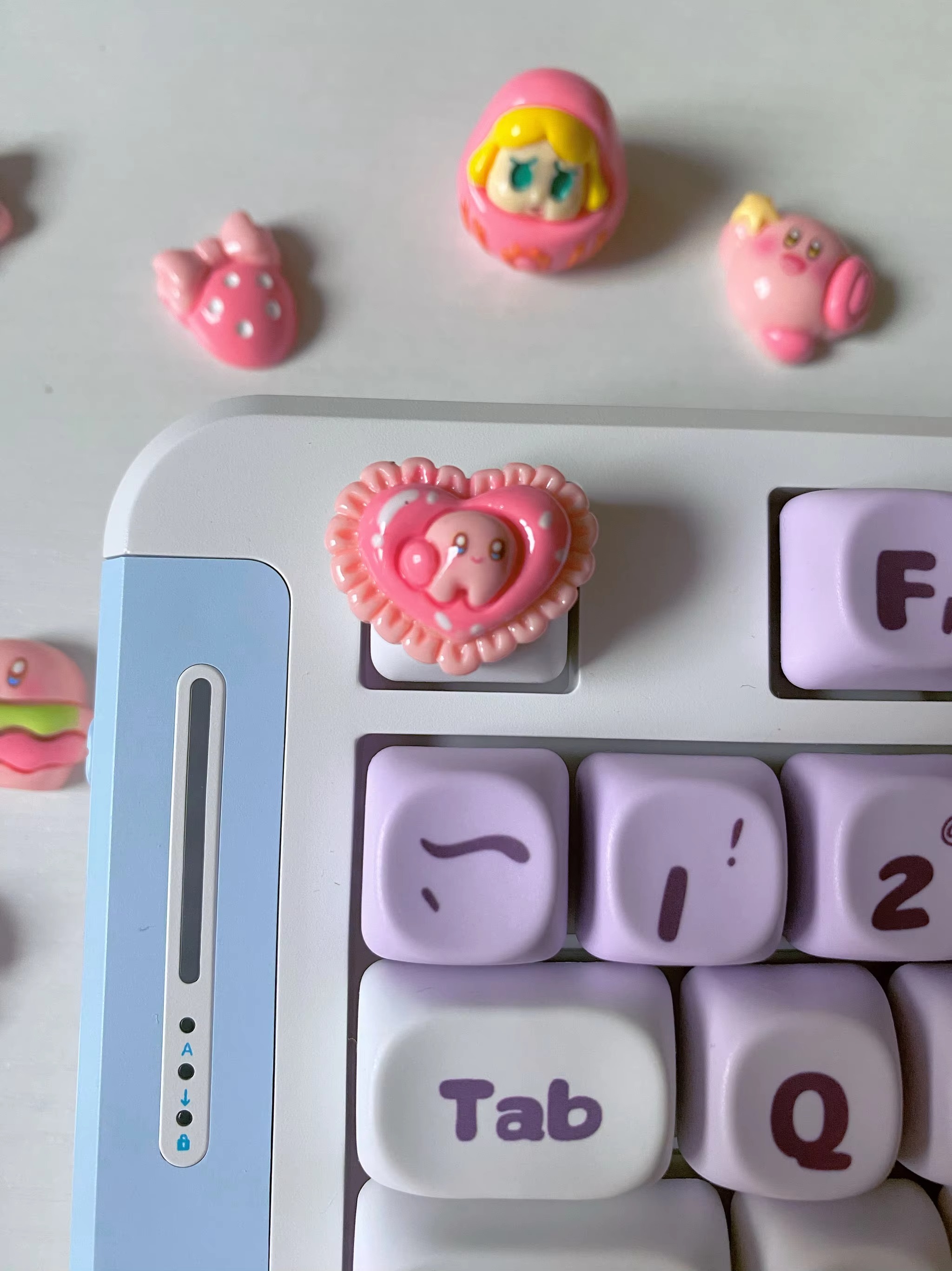 Star Kirby Keycaps Cute Girl Pink Mechanical Keyboard OEM ESC Keycaps ...