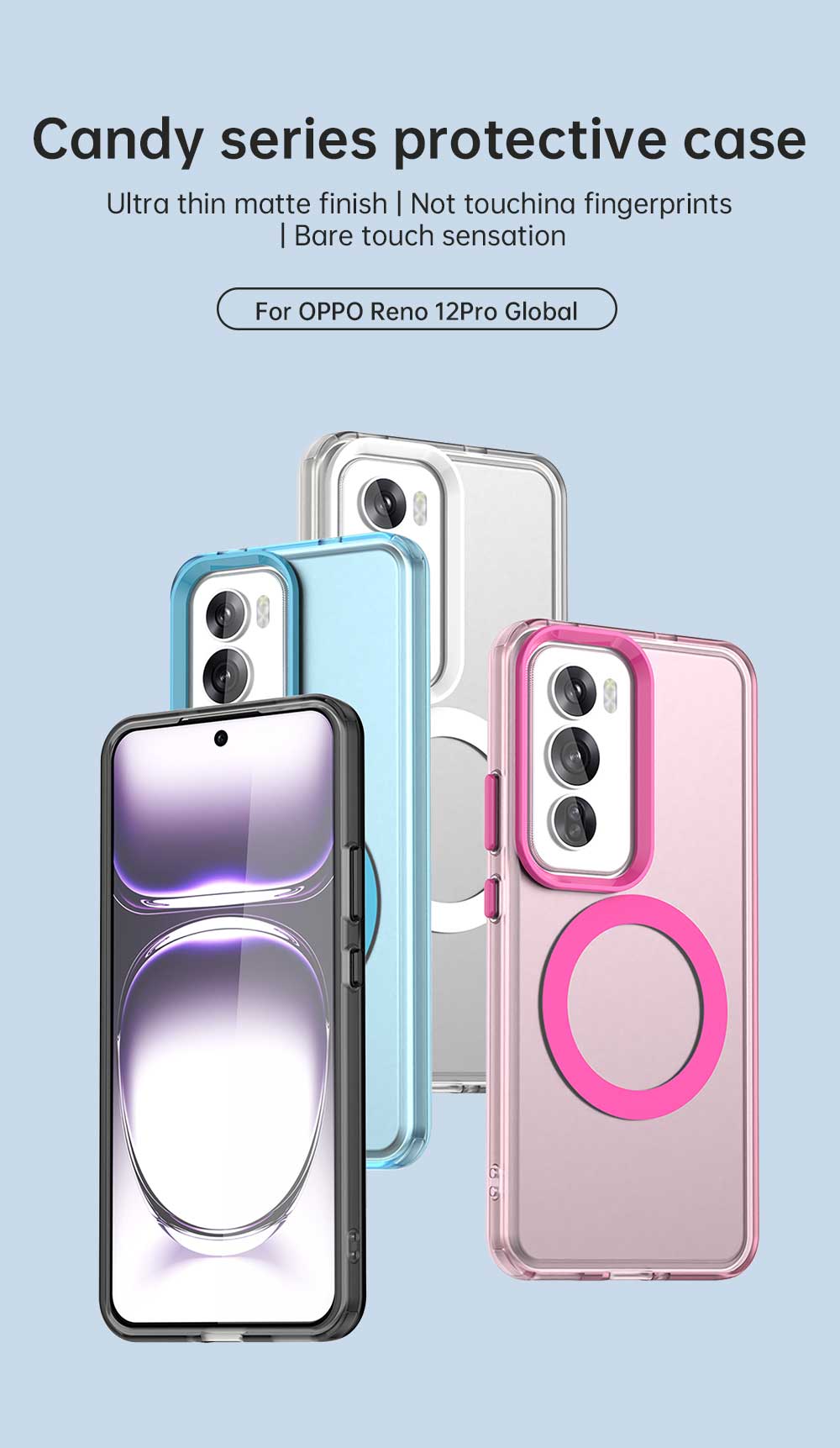 Matte Magnetic Phone Case For OPPO Reno 12 Pro 12F 13 Pro 13F 5G ...