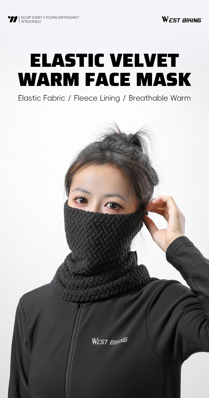 WEST BIKING Multifunctional Cycling Face Mask Elastic Velvet Warm ...