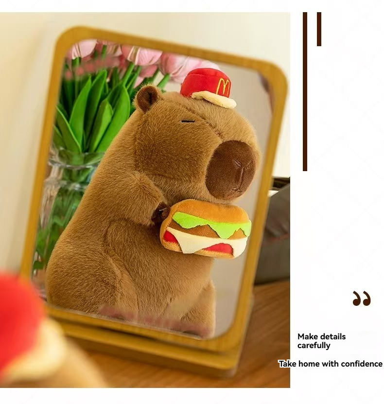 卡皮巴拉玩偶 capybara plush toy capybara plushie Kapibara Burger Plush Toy ...