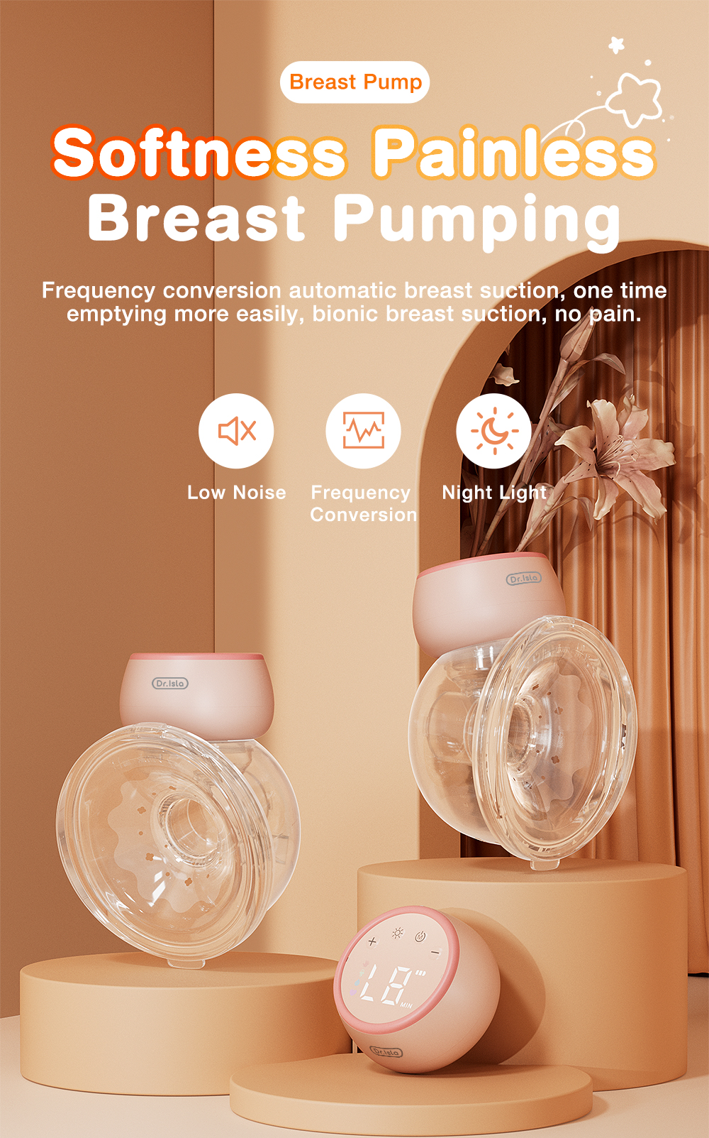 Dr.Isla Breast Pump Electric Wearable Handsfree LED Night light ...