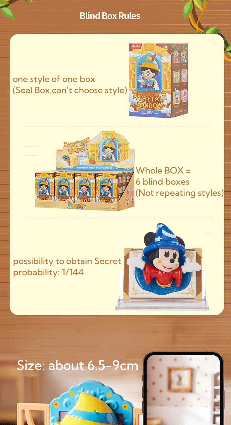 Disney Pixar Miniso Fairytale Window Blind Boxes Toy Collection ...