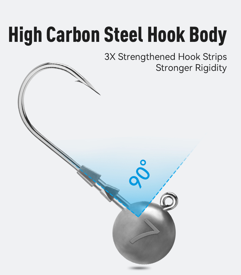 Kingdom Triple Edged Lead Head Hook Fishing Hook 15pcs/box 3.5g 5g 7g ...