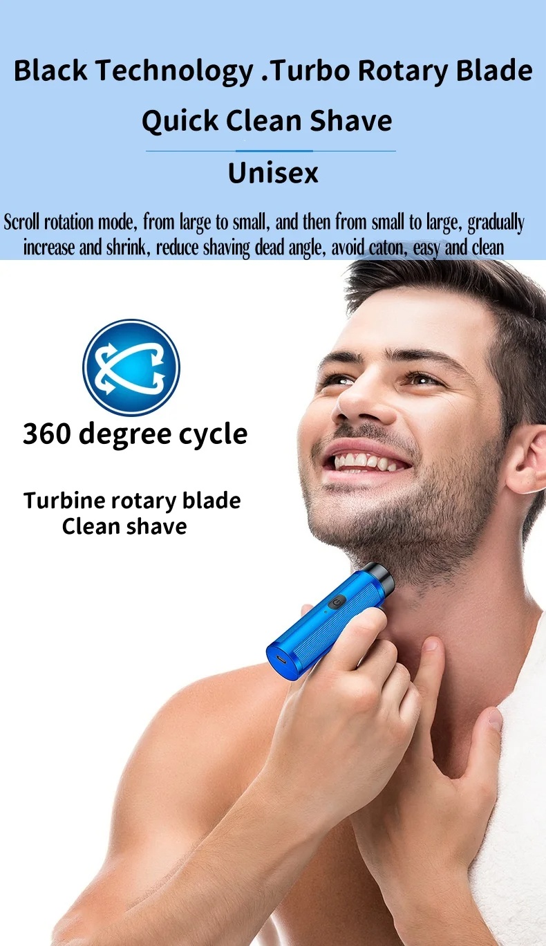Portable Mini Electric Shaver Washable Beard Trimmer Men Shaver Razor ...