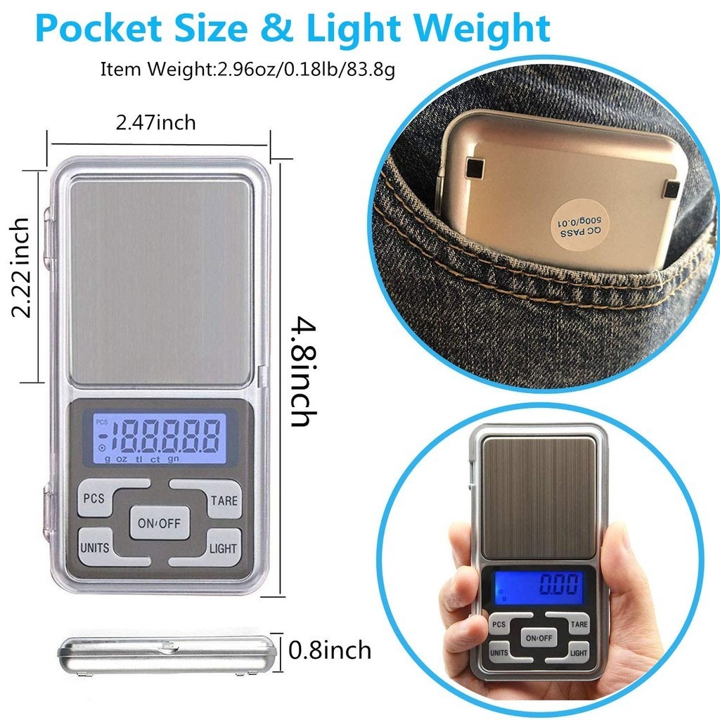 Food Travel Scale Portable Pocket Scale Gram Capacity 500g Degital ...