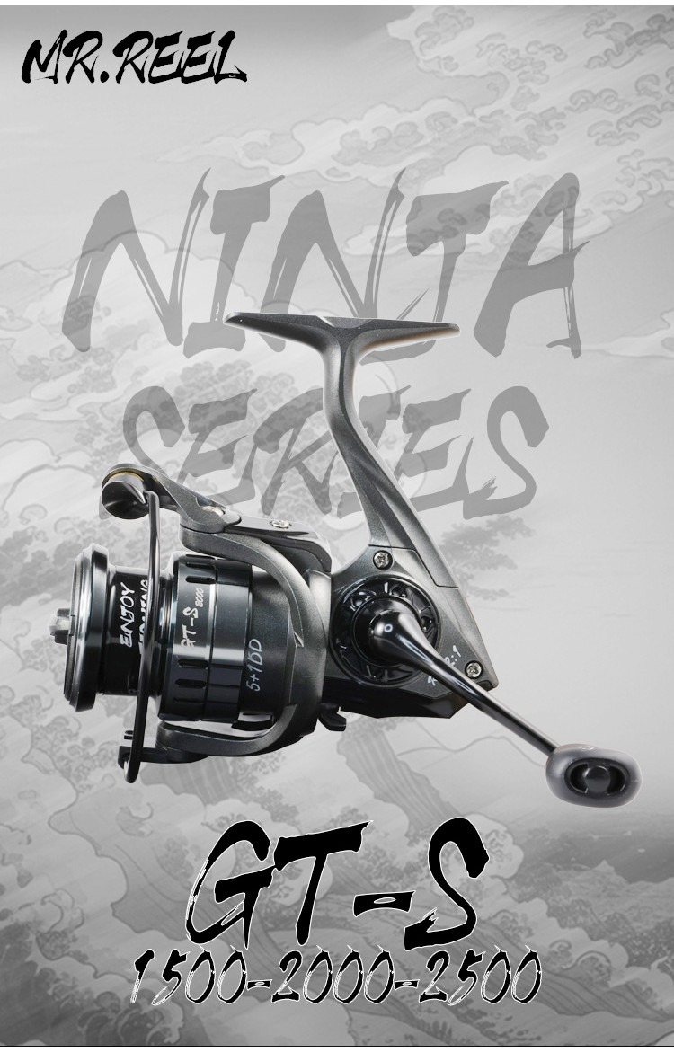MR. REEL Fishing Reel 5+1BB 1500/2000/2500 Series 5.2:1 Gear Ratio ...