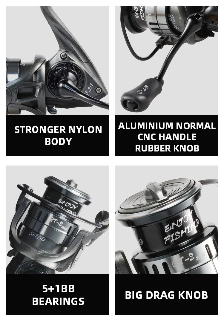 MR. REEL Fishing Reel 5+1BB 1500/2000/2500 Series 5.2:1 Gear Ratio ...