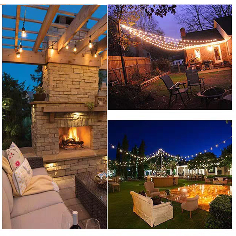 Led Bulb String Lights Outdoor Waterproof Holiday Party Lights 30/20M ...