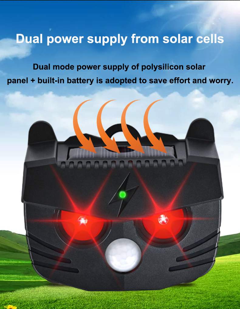 WP [Malaysia Spot] Solar Monkey Repellent Ultrasonic 360°comprehensive ...