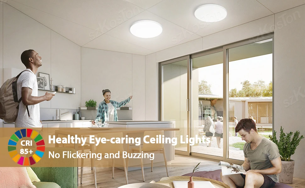 Led Ceiling Light Tricolor Modern Led CeiIing Lights 70W 50W 30W 20W ...