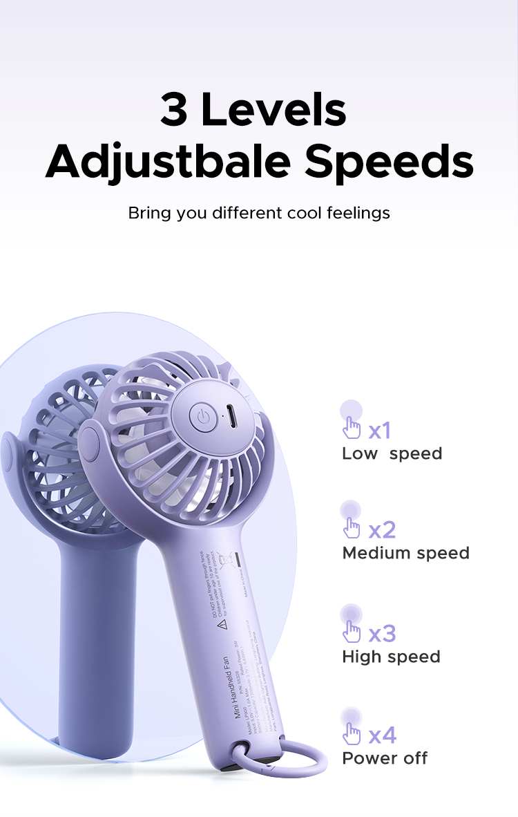 UGREEN Mini Fan 3-Speed 330° Rotatable Strong Wind Adjustable Portable ...