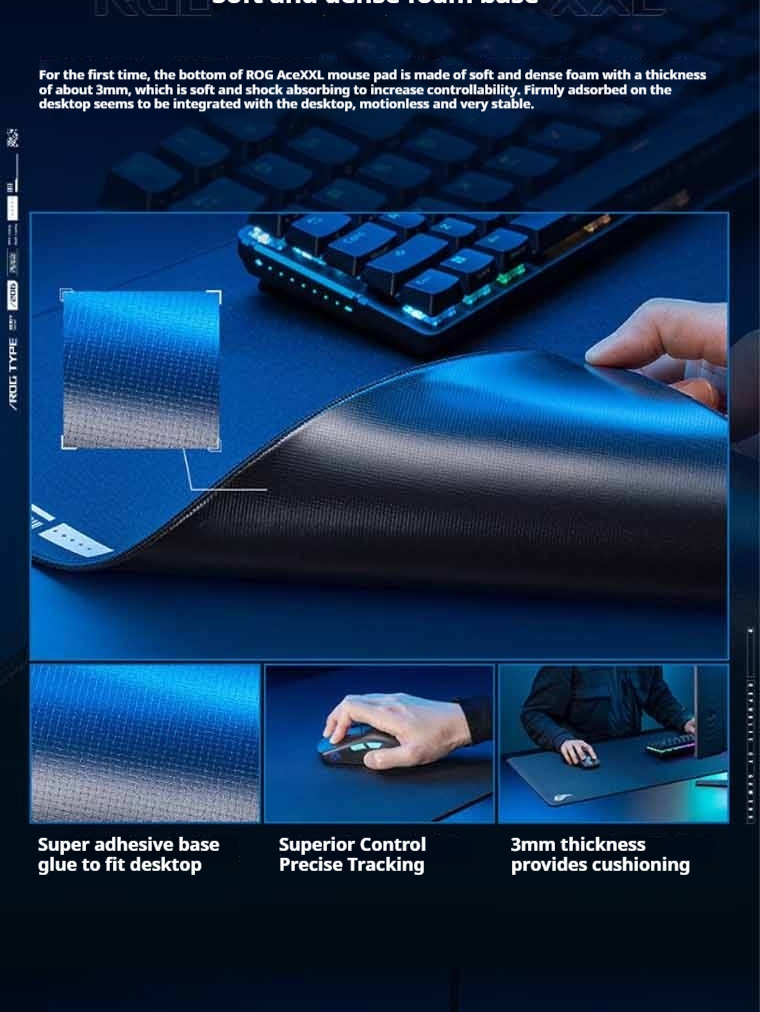 ROG Shadow ACE XXL Gaming Mouse Pad, Triple Protection, Extra Large ...