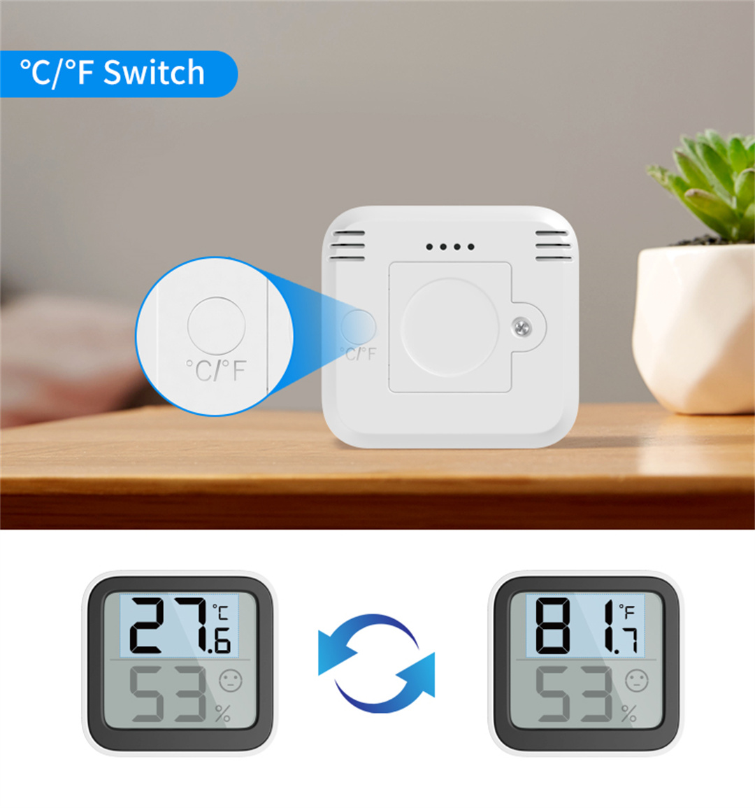 3Life Mini Temperature And Humidity Meter With Comfort Display Real ...