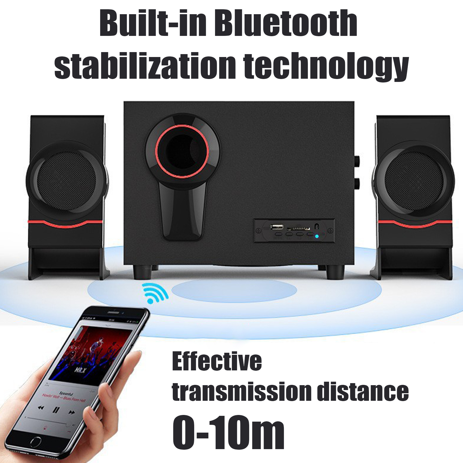 【Malaysia Spot Sale】USB Bass Speaker Set Bluetooth Strong Bass Stereo ...