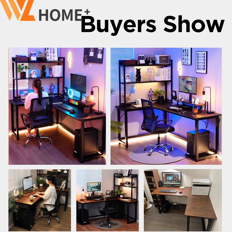 Meja Belajar Study Table L Shape Table Meja Tulis Home Office Table ...