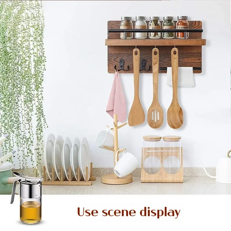 【Malaysia Spot Sale】Living room wooden hanging rack wall-mounted wall ...