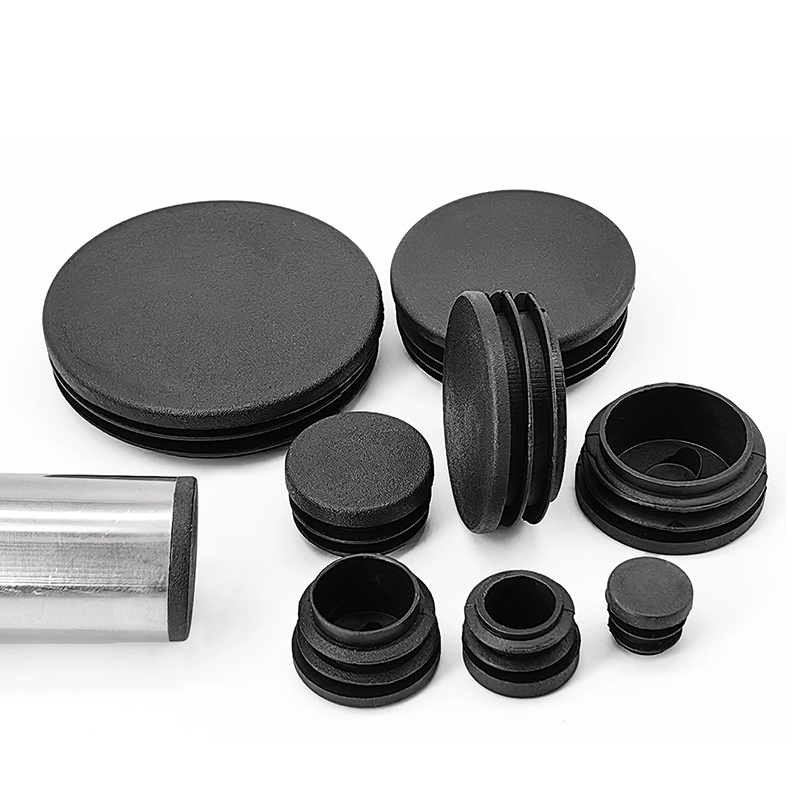 White/Black Round Plastic Blanking End Cap Tube Pipe Inserts Plug Bung ...