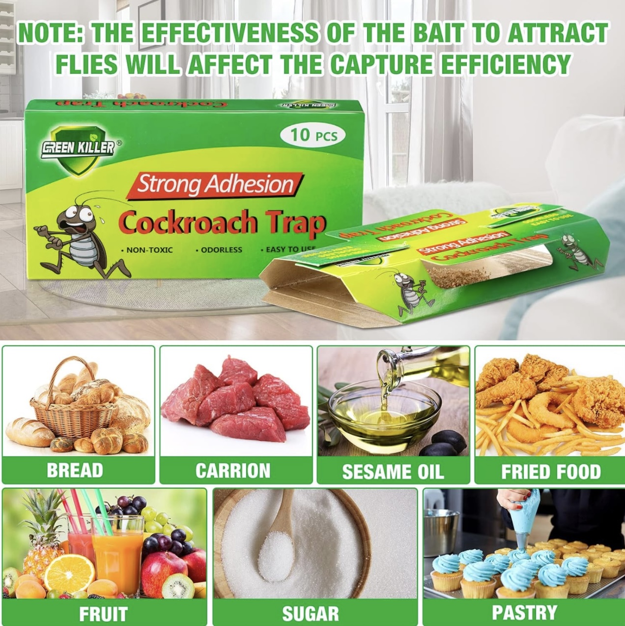 10Pcs Cockroach Killer Roach Traps Roach Bait Roach Motel Cockroach Repeller Insecticides ...