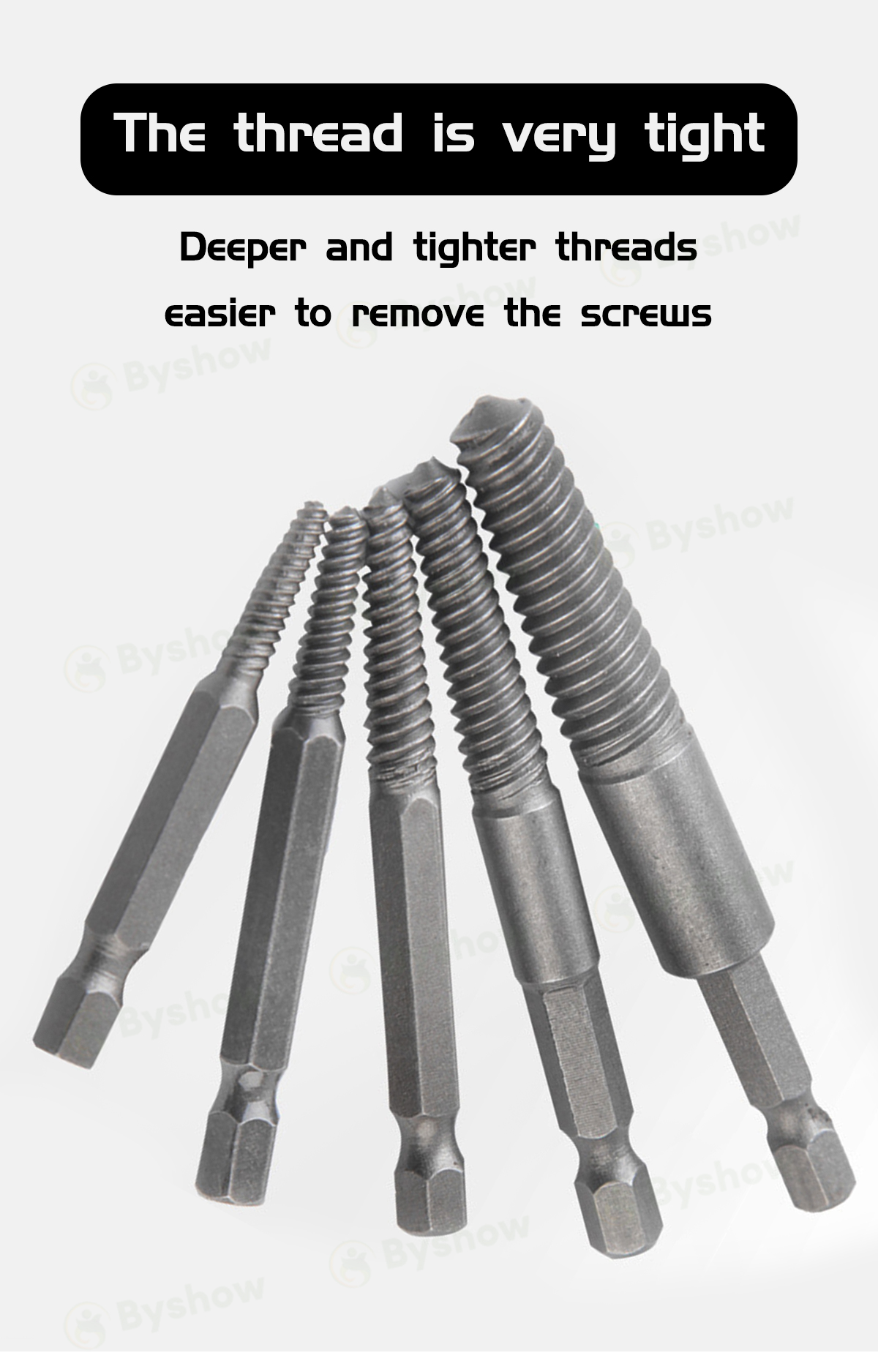 【Byshow】5Pcs/SET Screw Extractor Kit Damaged Screws Damaged Removal ...